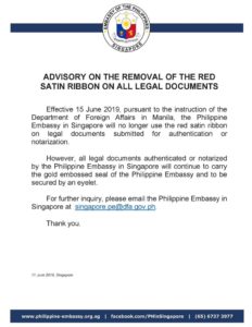 [ADVISORY] Philippine Embassy No Longer Uses Red Ribbon on Legal ...